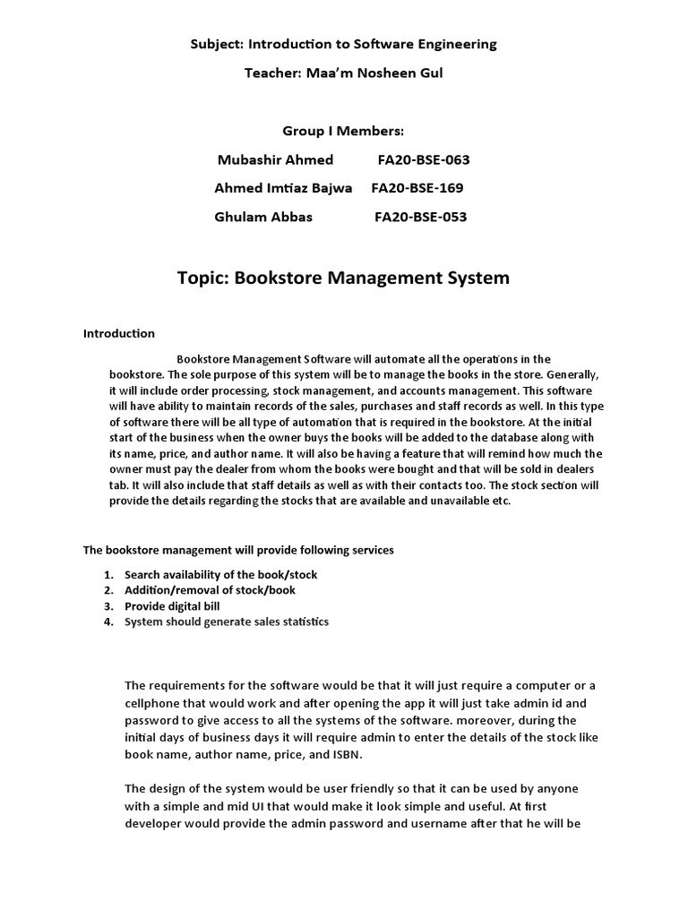 Bookstore Management System dESCRIPTION | PDF | Books | Software Bug