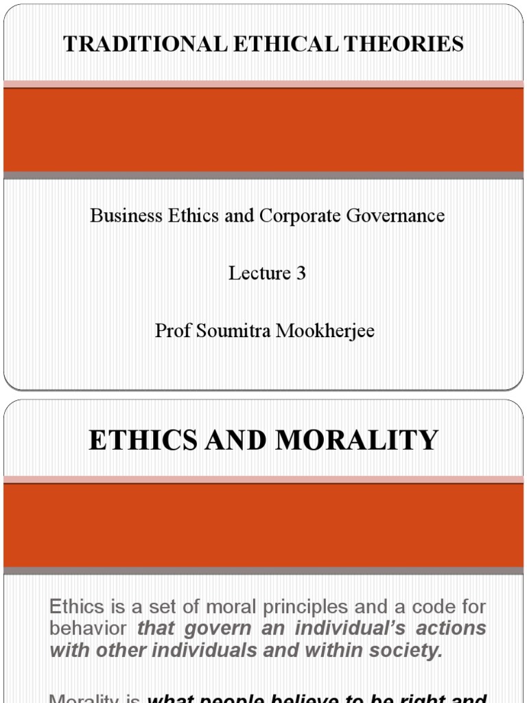 Traditional Ethical Theories: Business Ethics and Corporate Governance ...