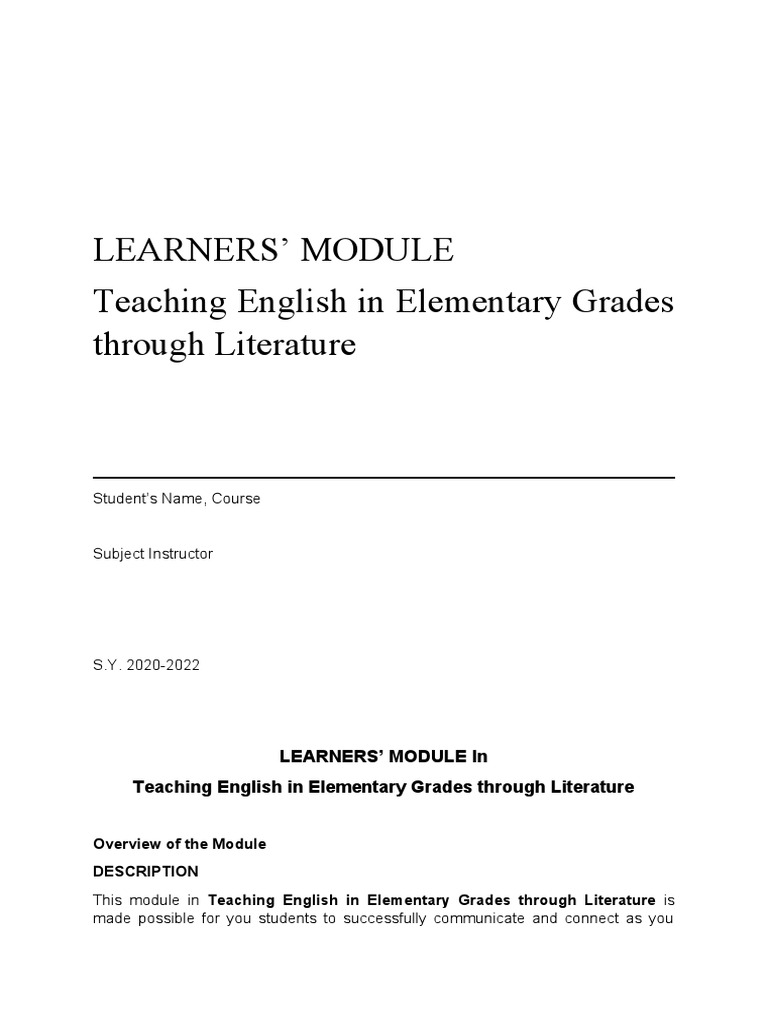 MODULE 1 in Teaching English | PDF | Learning | Phrase