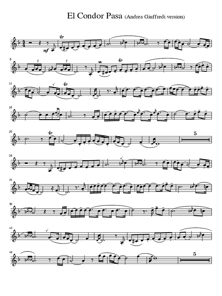 El Condor Pasa B Flat Instruments | PDF
