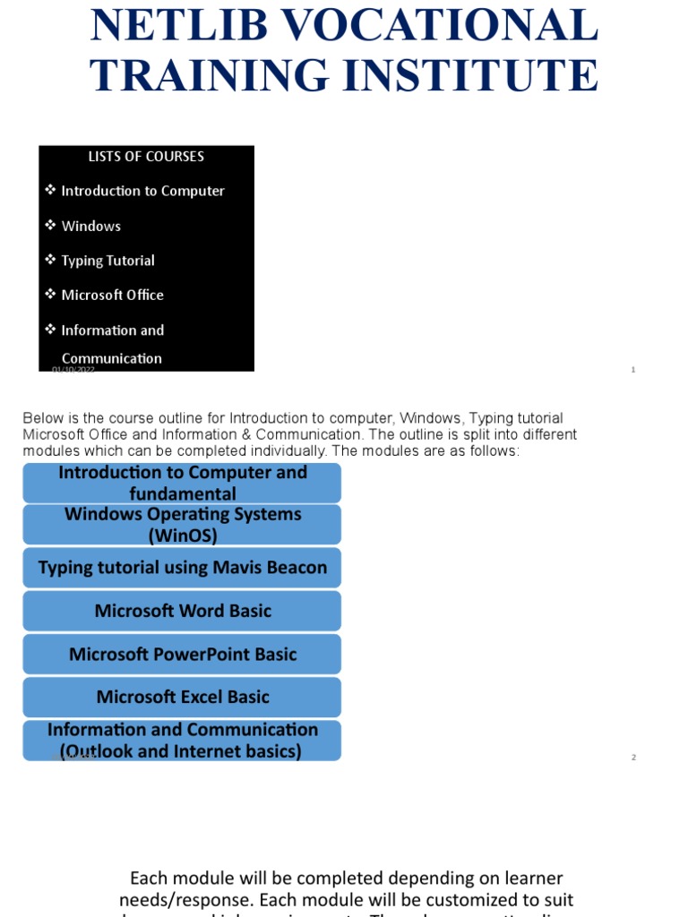 Lists of Courses Introduction To Computer Windows Typing Tutorial ...