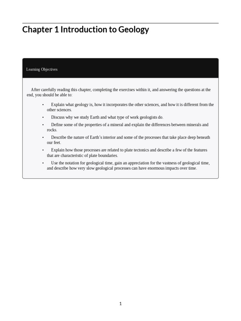 Physical Geology 2nd Edition Chapter 1 Introduction To Geology | PDF | Plate Tectonics | Rock ...