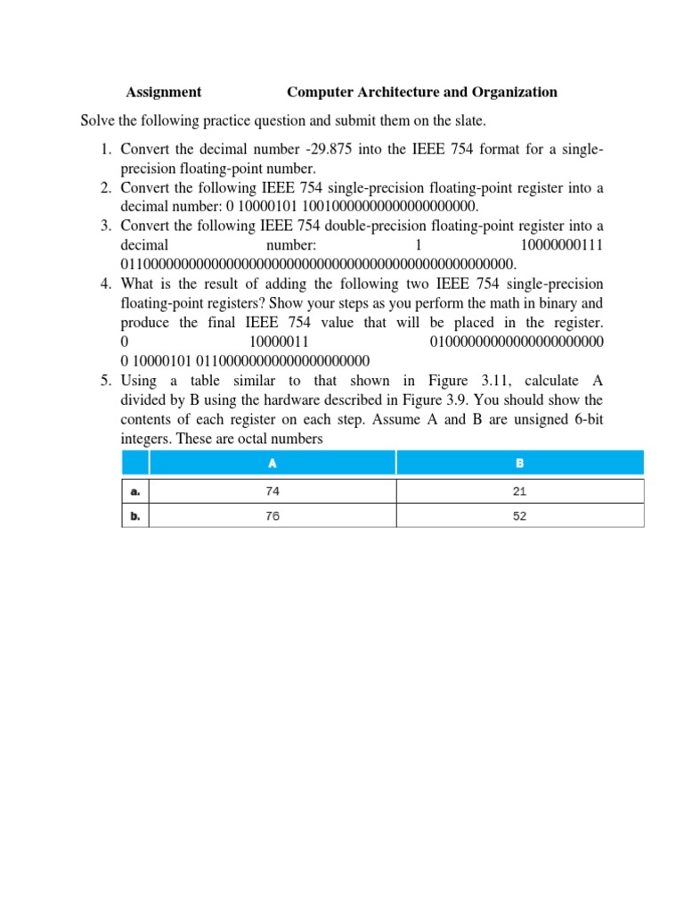 Assignment Computer Architecture and Organization | PDF
