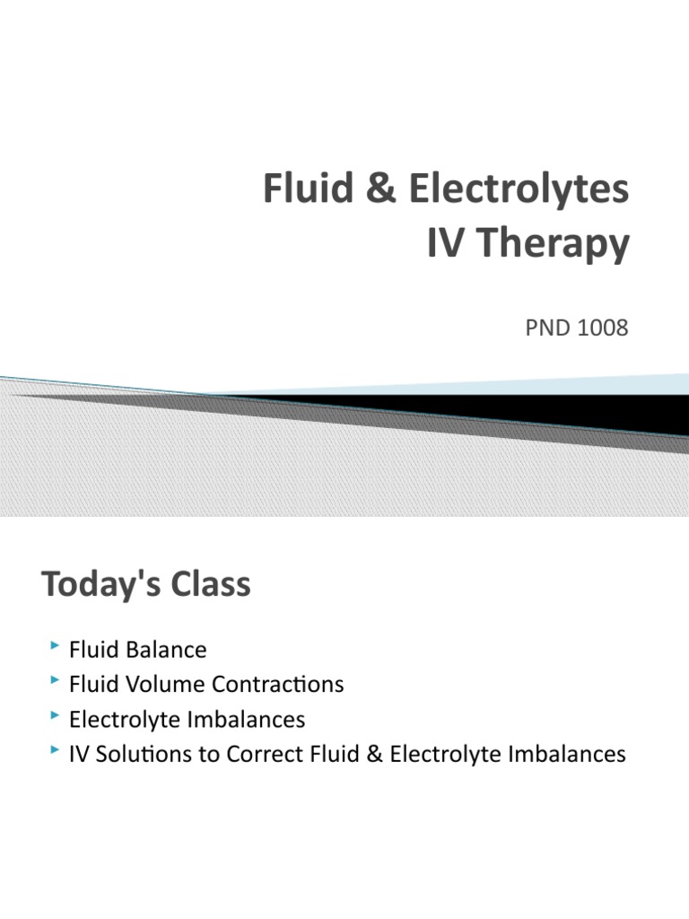 Fluid, Electrolytes IV Therapy - Student | PDF | Osmosis | Electrolyte