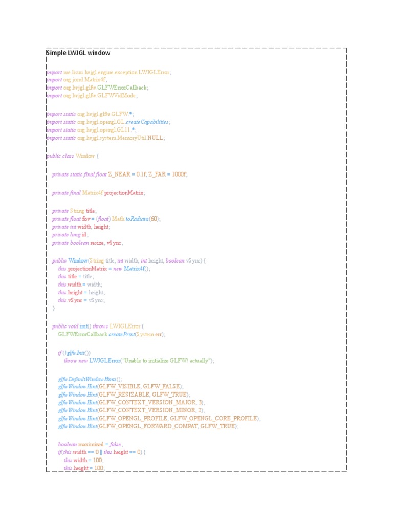 Simple LWJGL Window: Glfwerrorcallback | PDF | Computer Programming ...