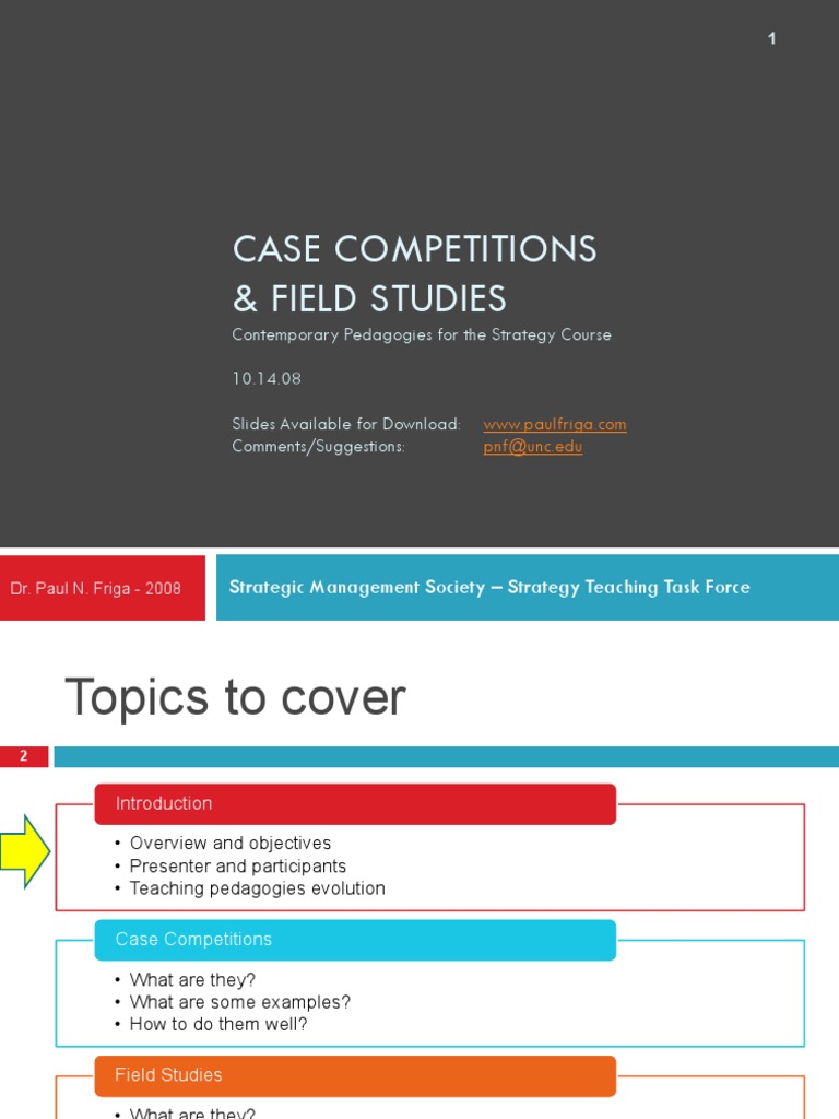 Case Competitions and Field Studies | PDF