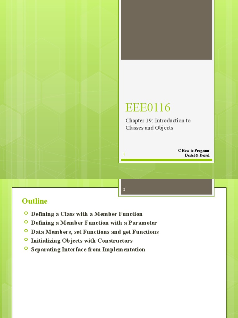 Chapter 19: Introduction To Classes and Objects: C How To Program Deitel & Deitel | PDF ...
