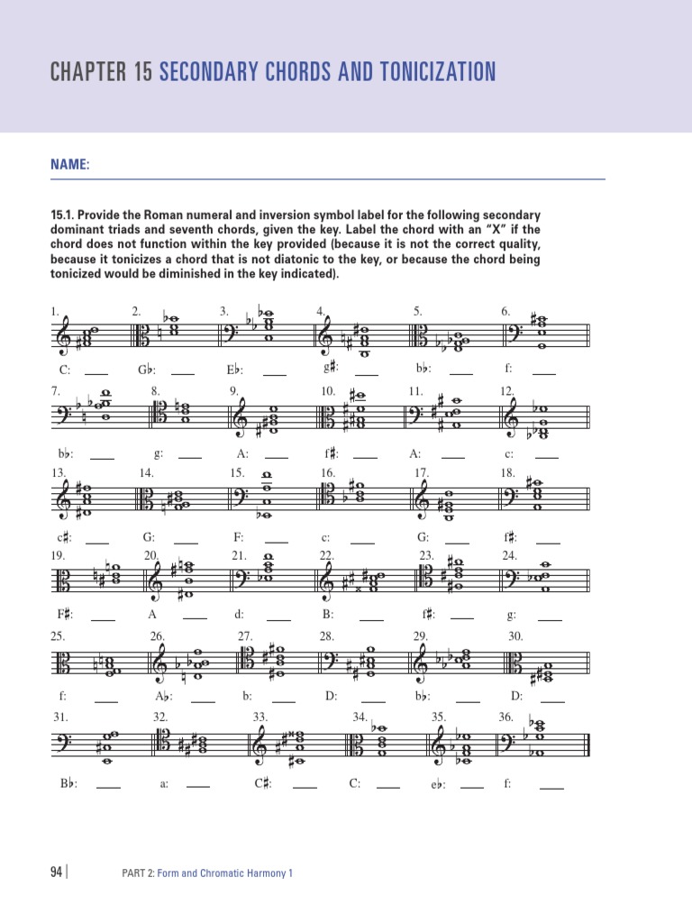 Secondary Chords and Tonicization: Name | PDF | Chord (Music) | Musicology