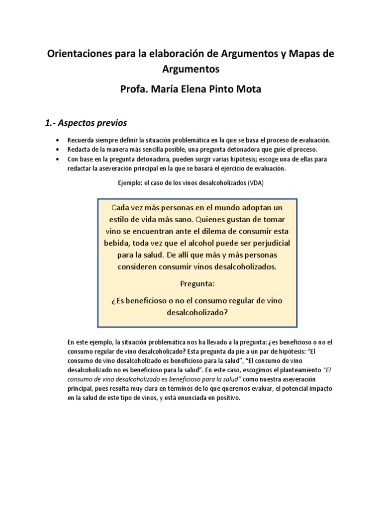 5-Orientaciones Elaboración - Argumentos y Mapas de Argumentos | PDF ...