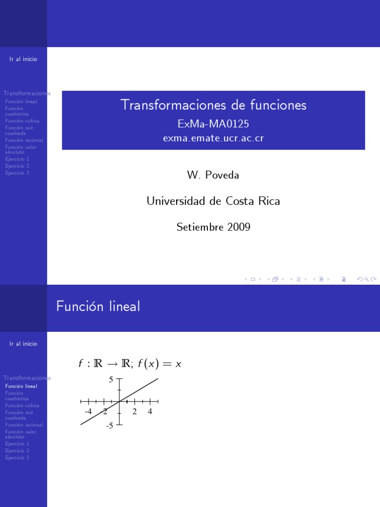 Transformaci Ones | PDF | Objetos matemáticos | Relaciones matematicas