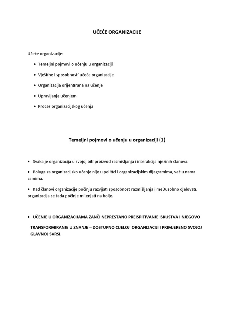 Ucece Organizacije | PDF