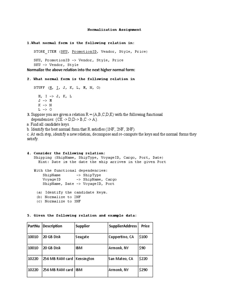 Assignment Normalization Final | PDF | Computer Hardware | Computing