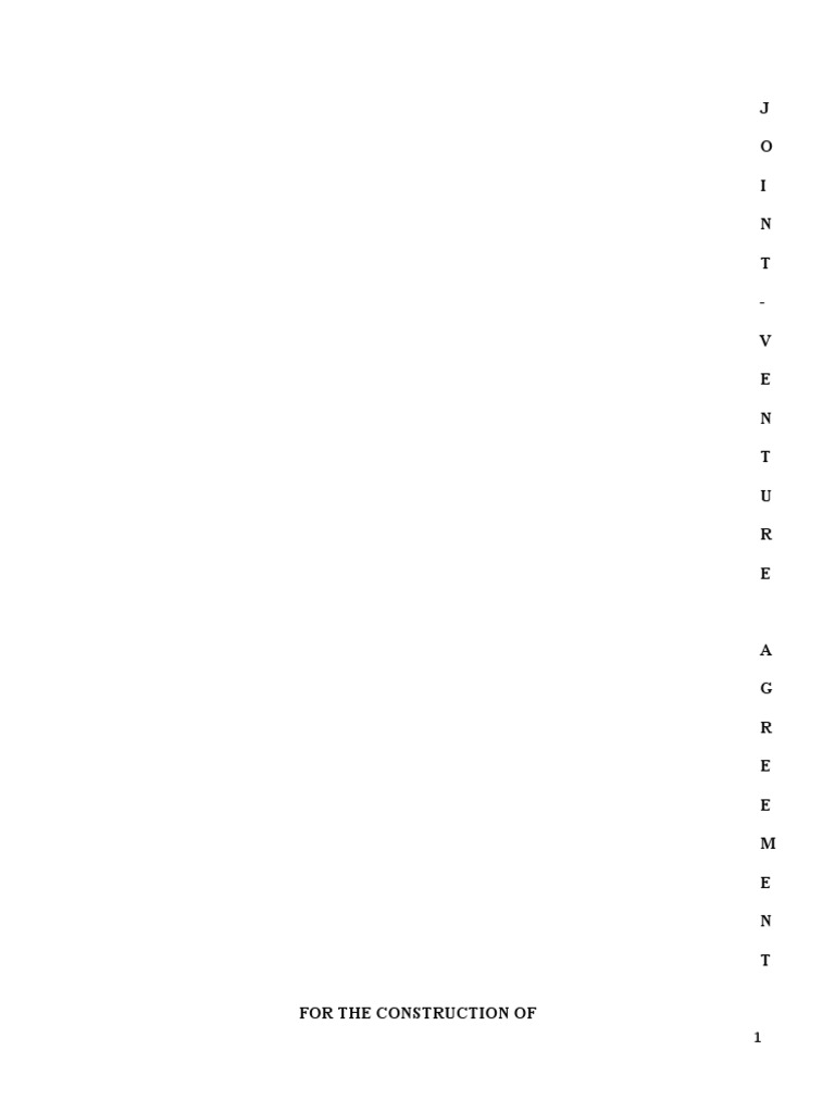 Sample Construction Joint Venture Agreement | PDF | Indemnity | Surety