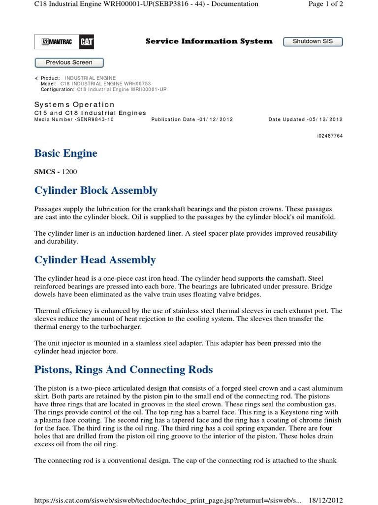 Basic Engine: Systems Operation | PDF | Piston | Internal Combustion Engine