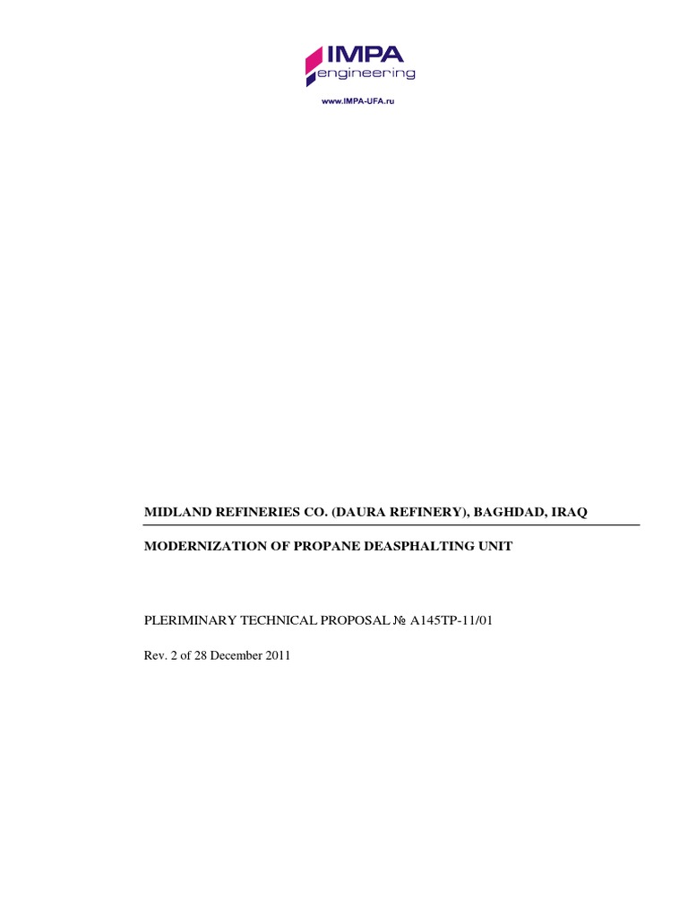 Daura Refinery Propane Deasphalting Upgrade | PDF | Chemical Polarity ...