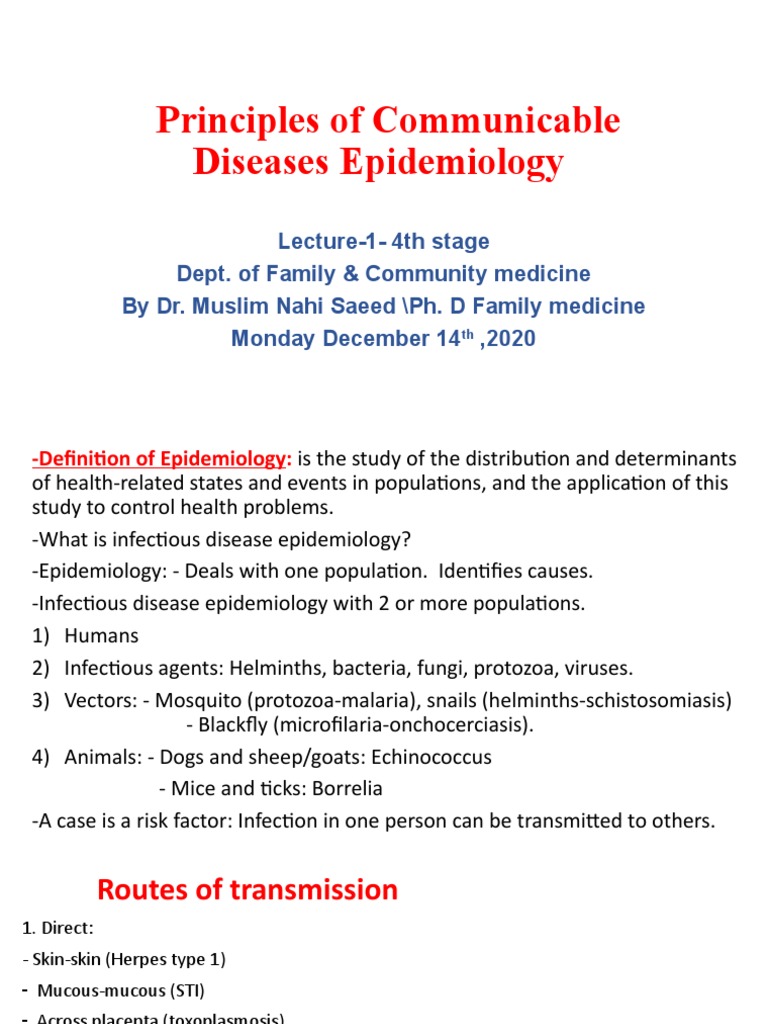 Principles of Communicable Diseases Epidemiology | PDF | Infection ...