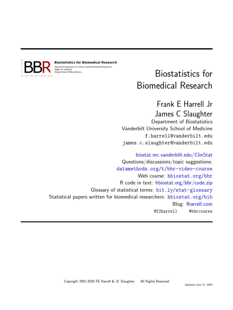Biostatistics For Biomedical Research | PDF | Correlation And Dependence | Statistics