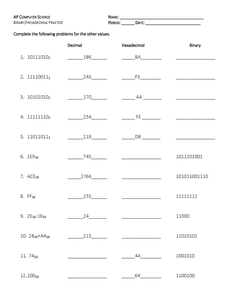 AP C S N: - B /H P P: - D: - Complete The Following Problems For The ...