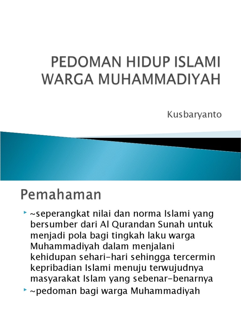 Bagi PEDOMAN - HIDUP - ISLAMI - WARGA - MUHAMMADIYAH - PPT 1 | PDF