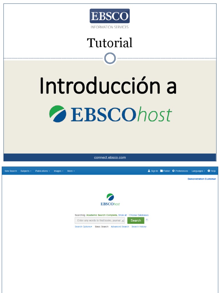 Tutorial EBSCOhost | PDF | Hipervínculo | Bases de datos