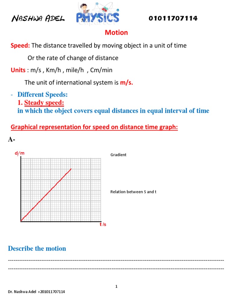Speed and Acceleration Notes | PDF | Speed | Velocity