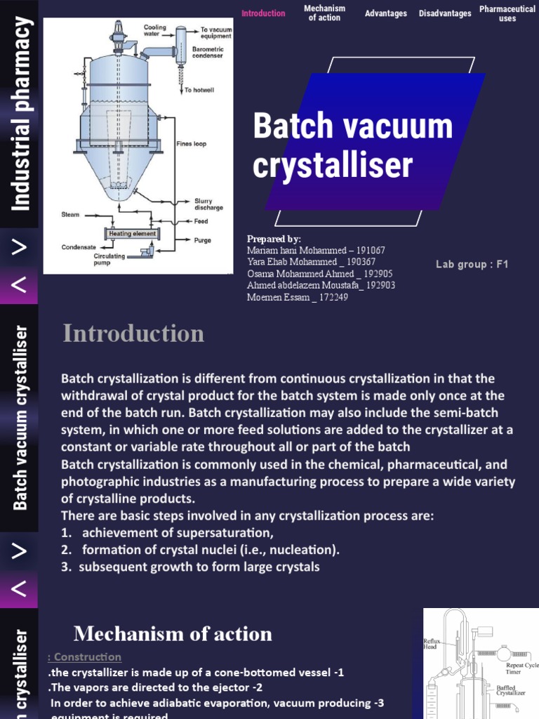 Batch Vacuum Crystalizer | PDF | Crystallization | Chemistry
