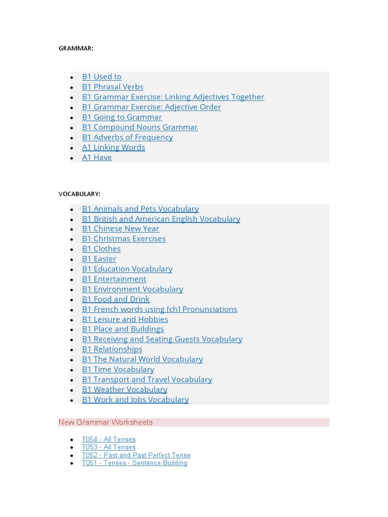 B1 Intermediate Level Practice | PDF | Verb | Perfect (Grammar)