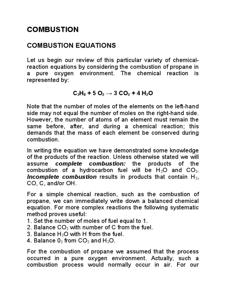 Combustion Chemstry1 | PDF | Combustion | Chemical Substances