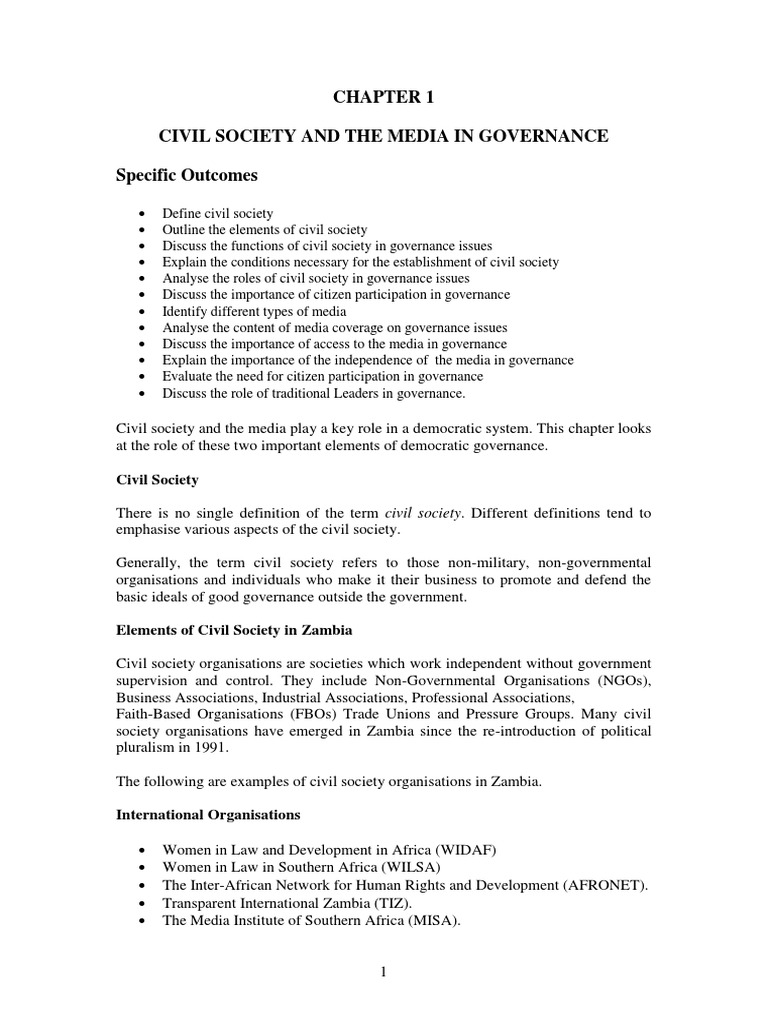 Civil Society's Role in Zambian Governance | PDF | Banks | Labour Economics
