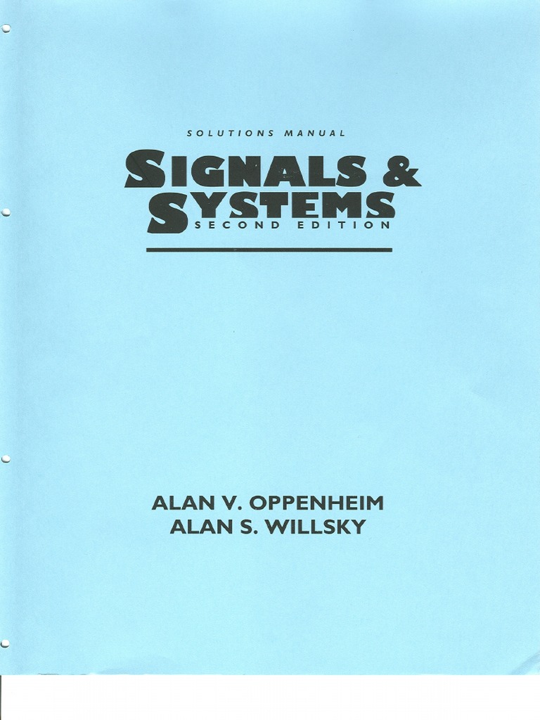 Signal and Systems Solution Manual - 2ed - A V Oppenheim A S Willsky ...
