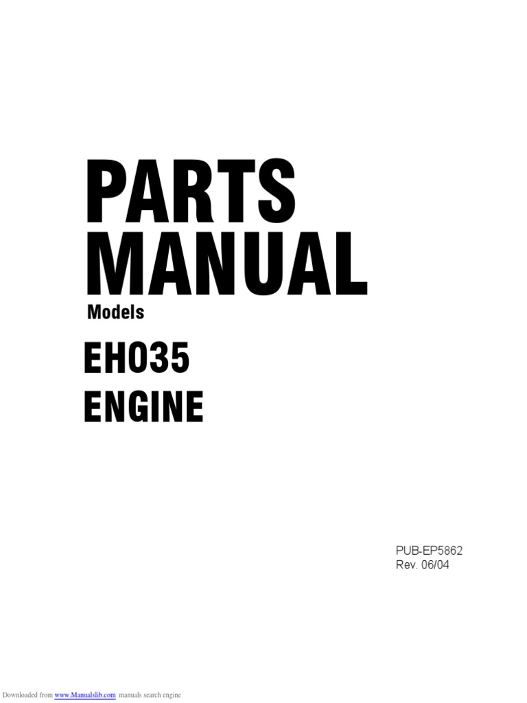 Parts Manual: EH035 Engine | PDF | Piston | Carburetor