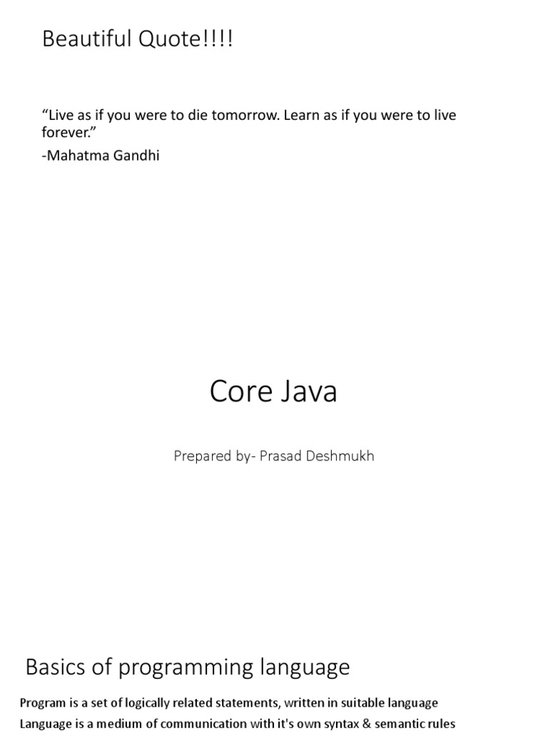Core Java | PDF | Java (Programming Language) | Inheritance (Object Oriented Programming)