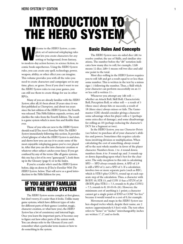 Hero System 5th Edition Introduction | PDF | Storytelling | Adventure Games
