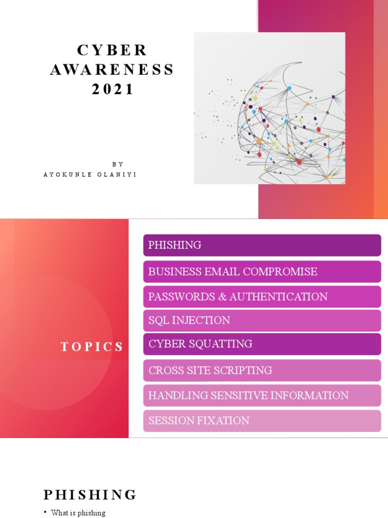 Cyber Awareness 2 0 2 1: BY Ayokunle Olaniyi | PDF | Phishing | Password