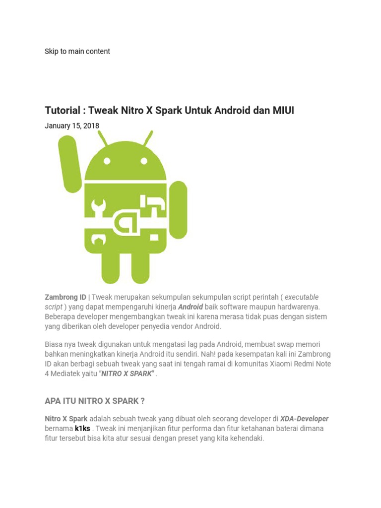 Tutorial - Tweak Nitro X Spark Untuk Android Dan MIUI | PDF | Game ...