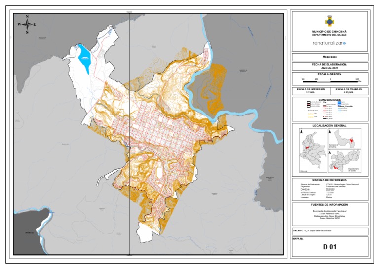 D - 01 Mapa Base Urbano CHINCHINA | PDF | Ciencias de la Tierra | Diseño gráfico