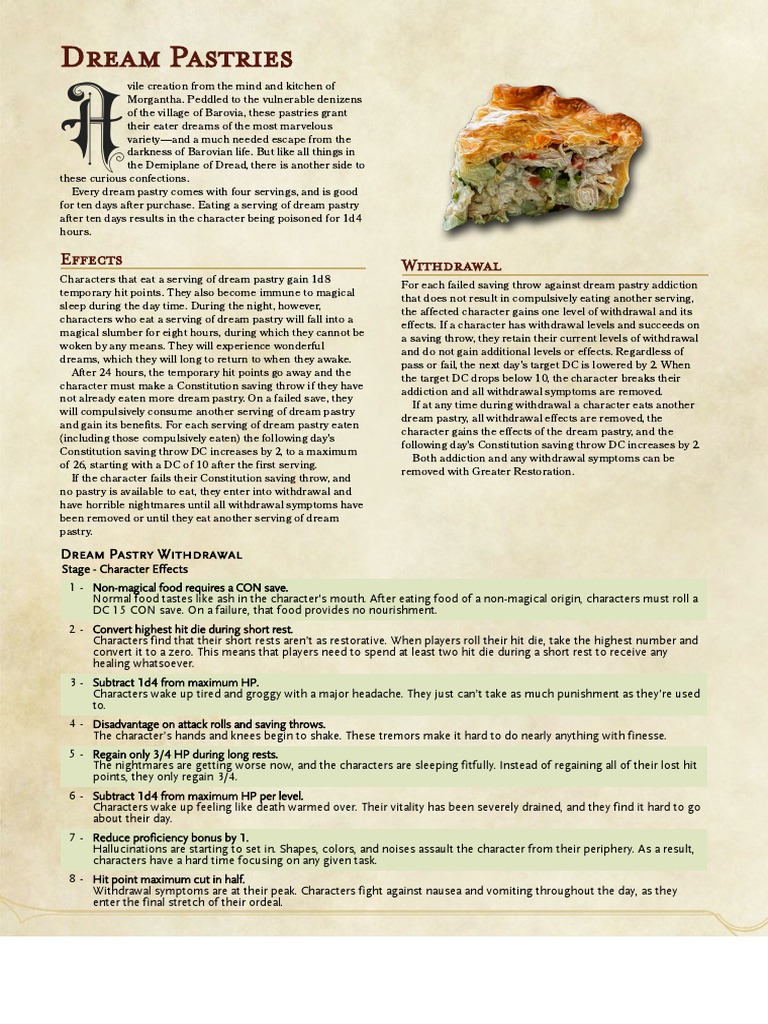 RPG Dream Pastry Addiction Guide | PDF | Dream