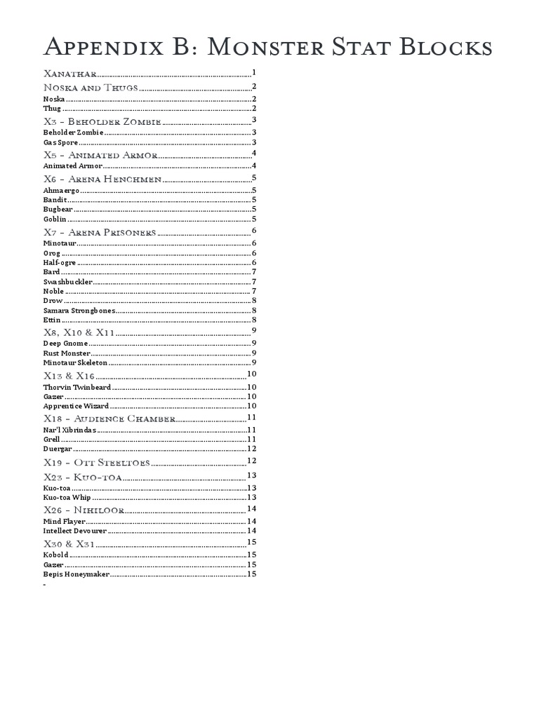 Monster Stat Blocks Overview | PDF | Dungeons & Dragons