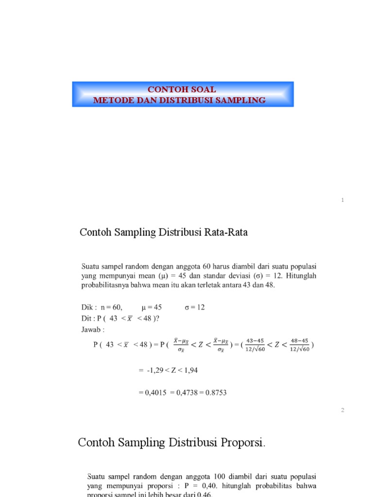 Contoh Soal Distribusi Sampling Saham | PDF