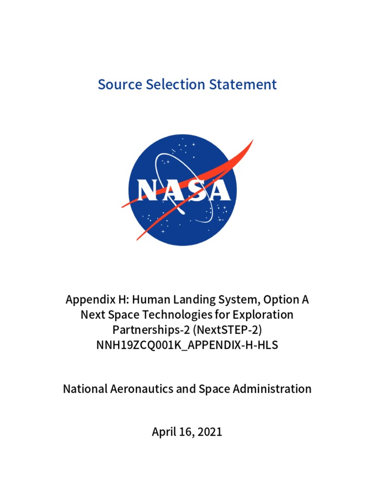 Option A Source Selection Statement Final | PDF | Space X | Nasa