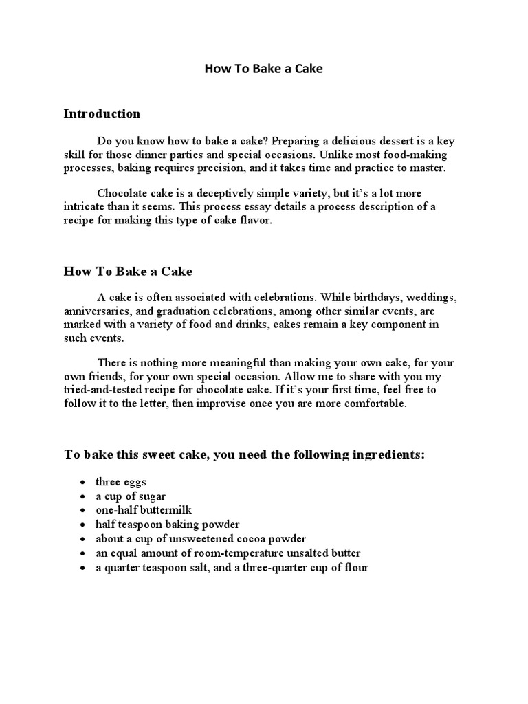 Process Essay Fahlevy | PDF | Cakes | Baking