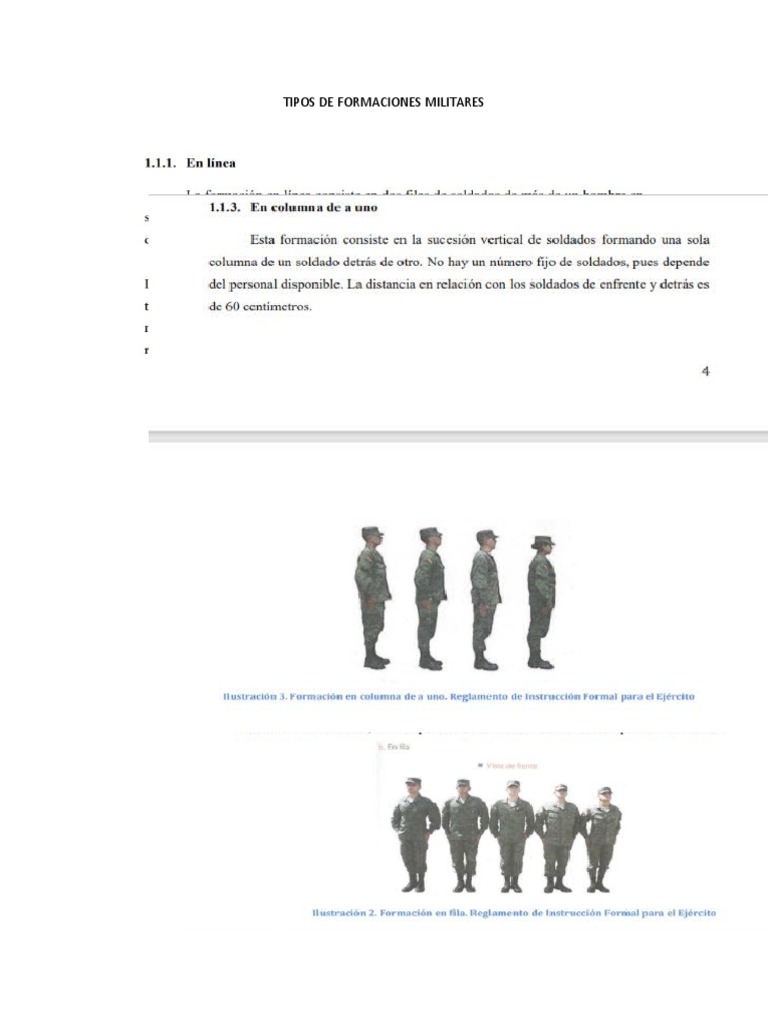 Tipos de Formaciones Militares | PDF