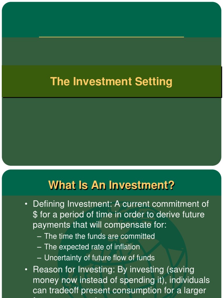 Investment Setting | PDF | Investing | Risk Premium