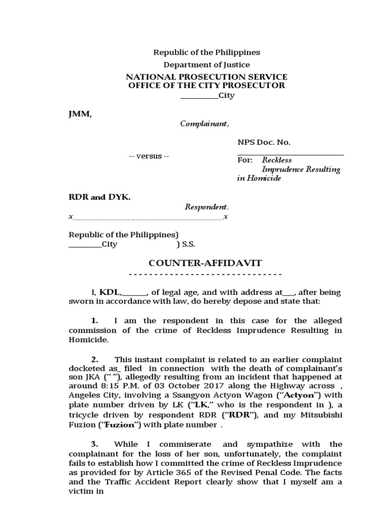 Reckless Imprudence Resulting in Homicide | PDF | Negligence | Airbag