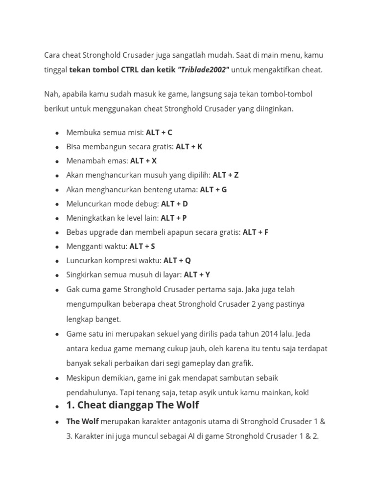 Cheat Stronghold | PDF