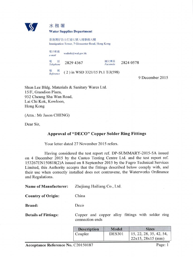 Deco Copper Solder Ring Fittings | PDF