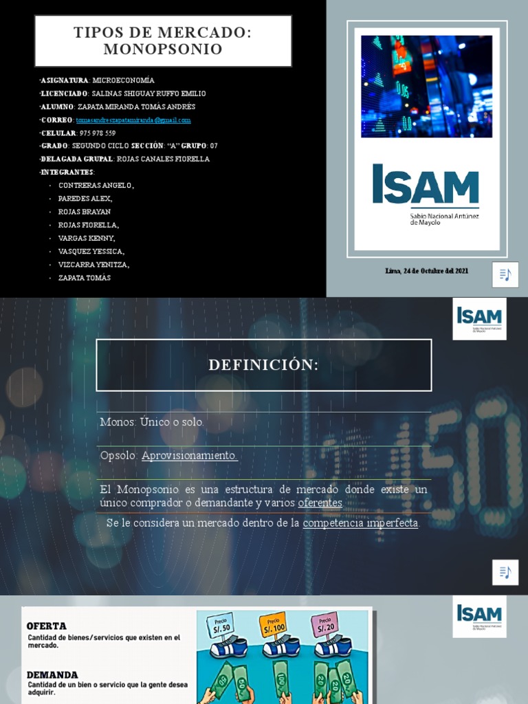 Tipos de Mercado - Monopsonio | PDF | Mercado (economía) | Oferta ...