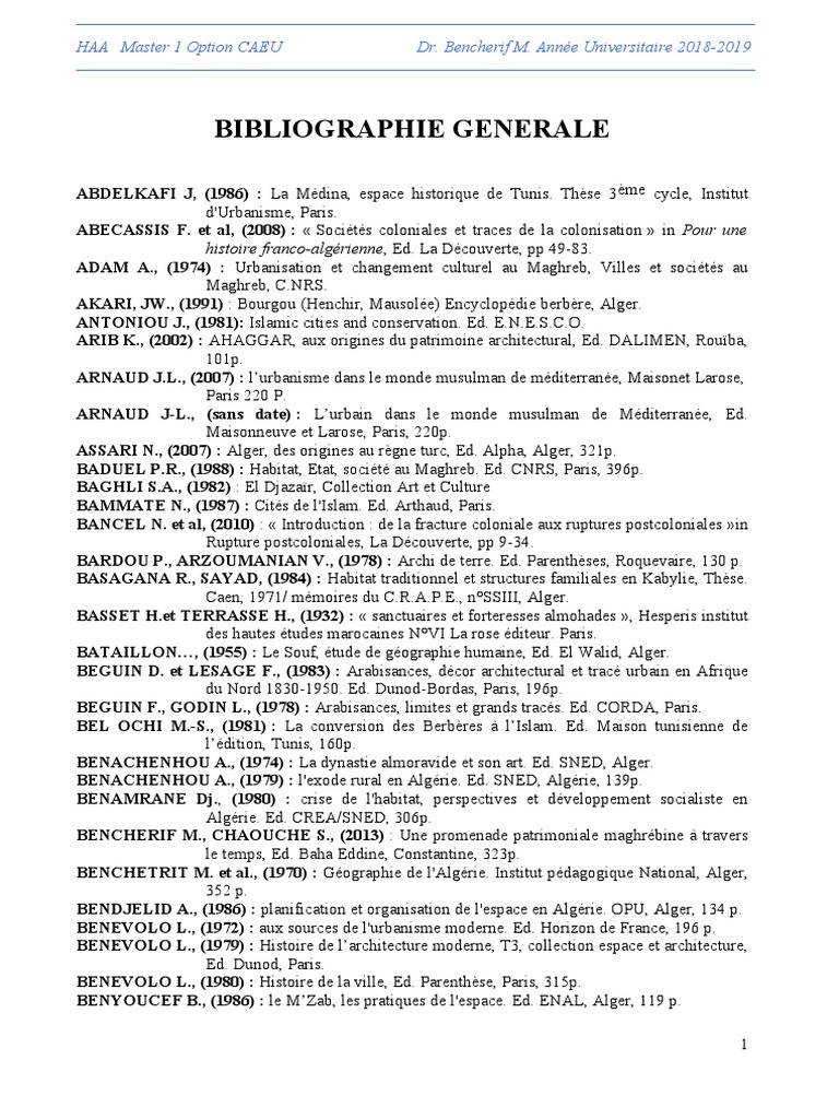 Bibliographie Haa 2 | PDF | Algérie | Alger