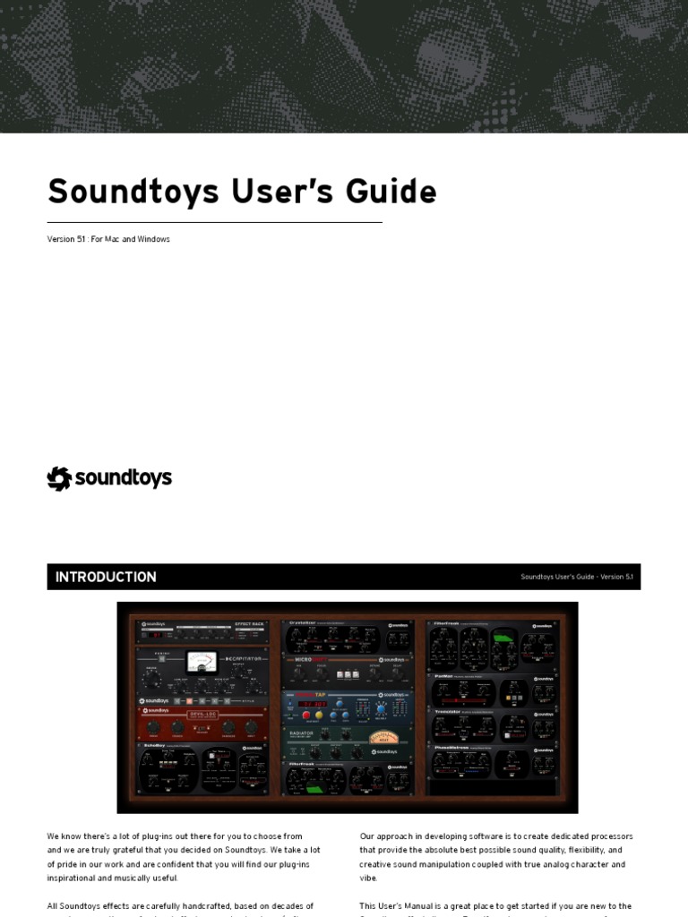 Soundtoys User's Guide: Version 5.1: For Mac and Windows | PDF ...