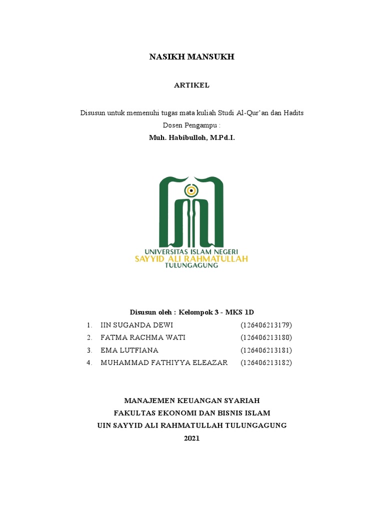 Nasikh Mansukh dalam Al-Qur'an | PDF